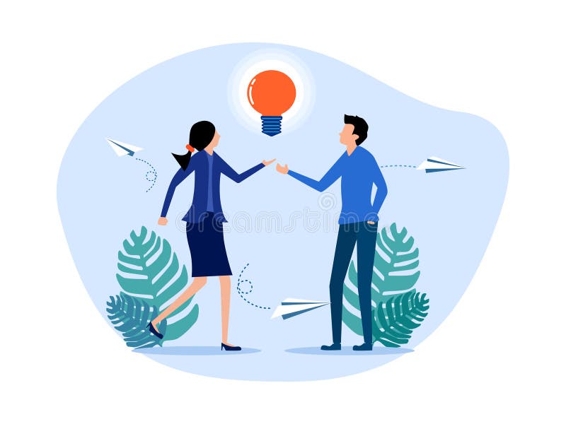 Brainstorm Solutions. Team Communication Male and Female Colleagues in ...