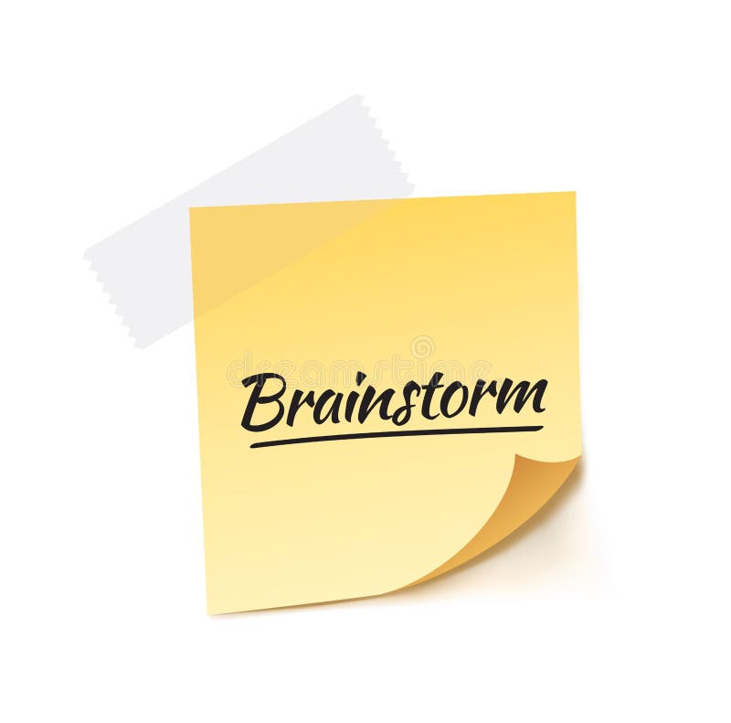 Brainstorm Stick Note Vector Illustration Stock Vector - Illustration ...