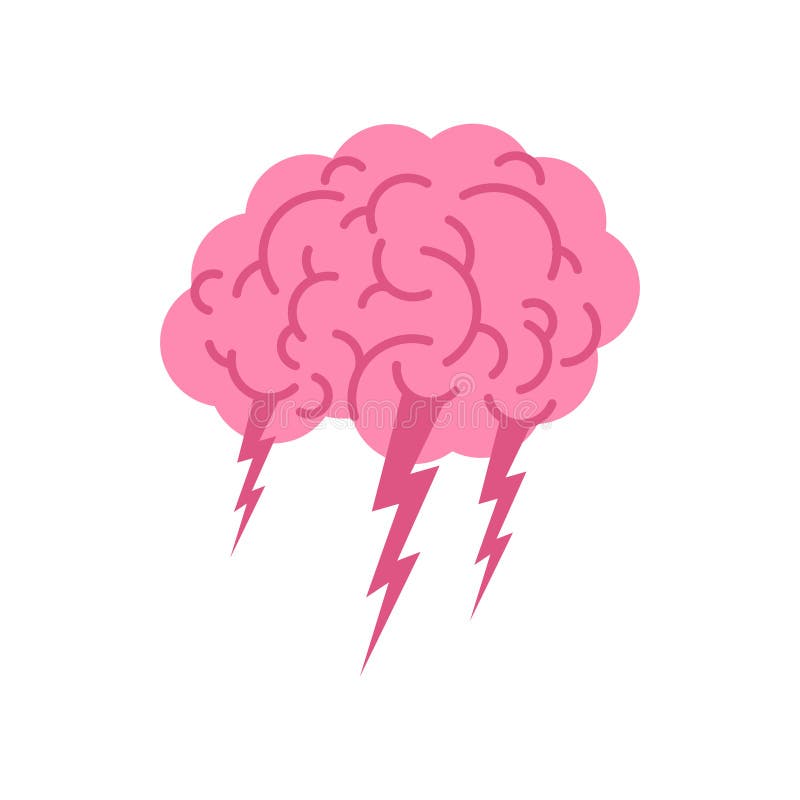 Brainstorm Symbol. Brains and Lightning Icon Stock Vector ...