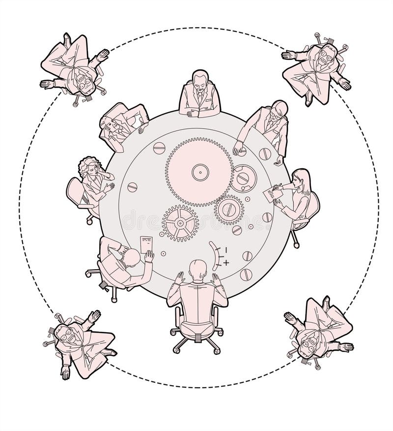 Brainstorm. a Team of People at the Round Table Solve the Problem. View ...