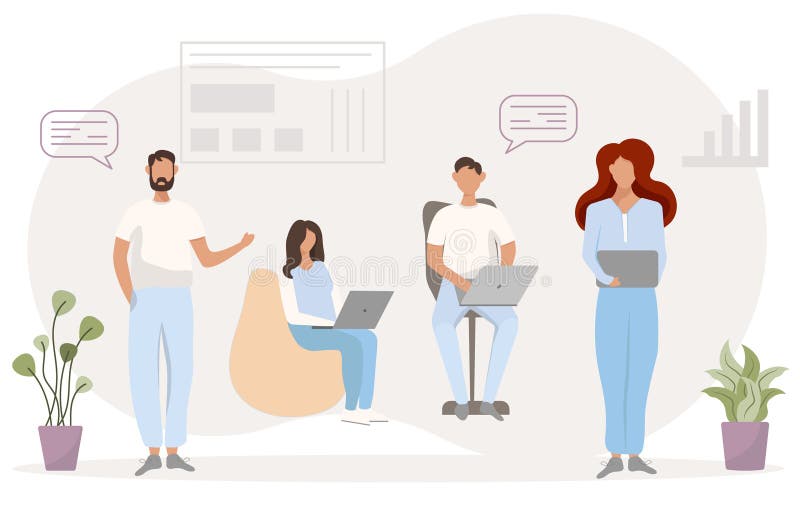 Brainstorm, Teamwork Process Concept. Business People Discussing Idea ...