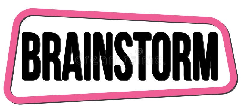 BRAINSTORM Text on Pink-black Trapeze Stamp Sign Stock Illustration ...