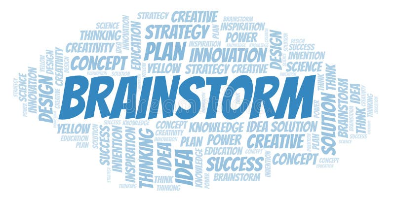 Brainstorm Typography Word Cloud Create with the Text only. Stock ...