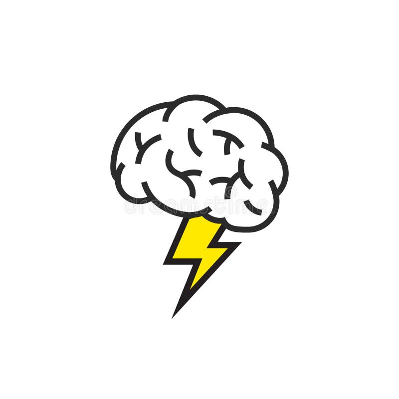 Brainstorm Vector Icon Idea. Brain Storm Lighting Power Creative ...