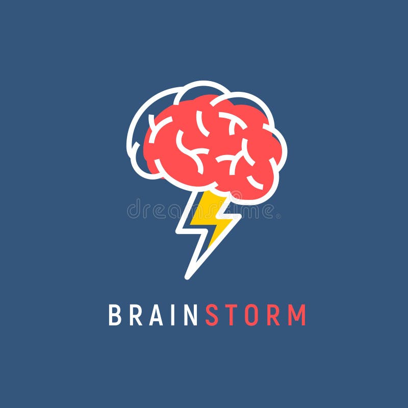 Brainstorm Vector Icon Idea. Brain Storm Lighting Power Creative ... Brainstorm Vector Icon Idea. Brain Storm Lighting Power Creative ...