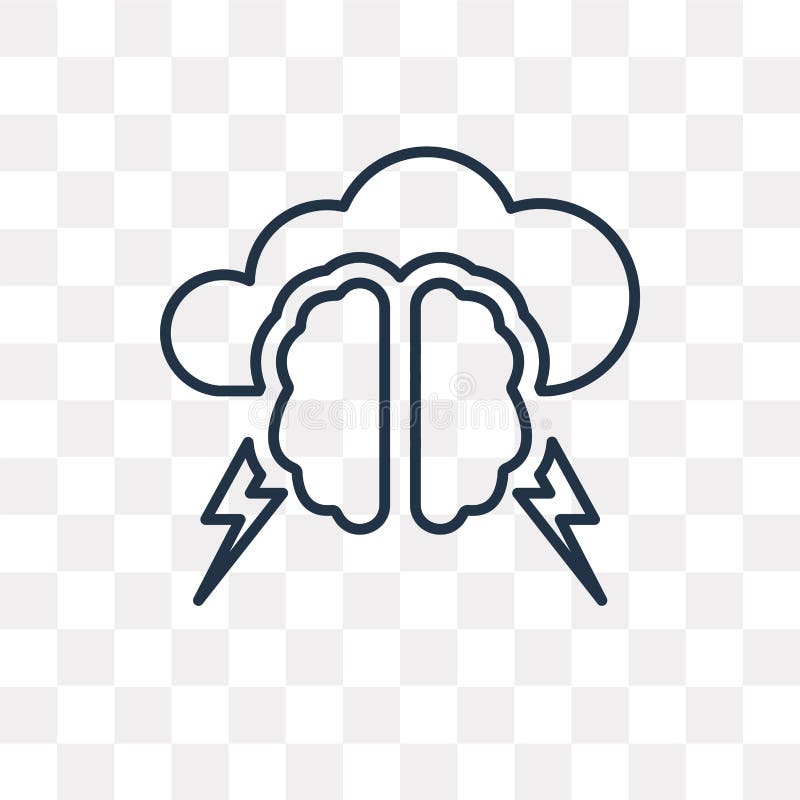 Brainstorm Vector Icon Isolated on Transparent Background, Linear ...
