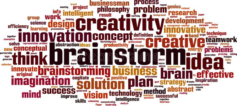 Brainstorm word cloud stock vector. Illustration of generating - 123557521
