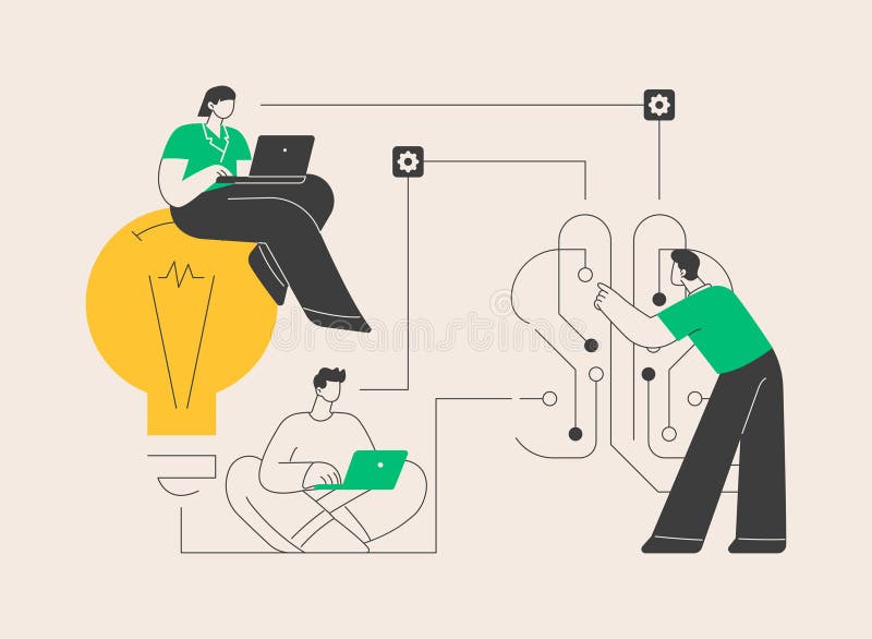 Brainstorming Abstract Concept Vector Illustration. Stock Vector - Illustration of design, team ...