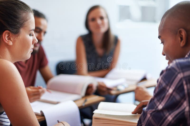 Brainstorming an Assignment. a Group of University Students Studying ...