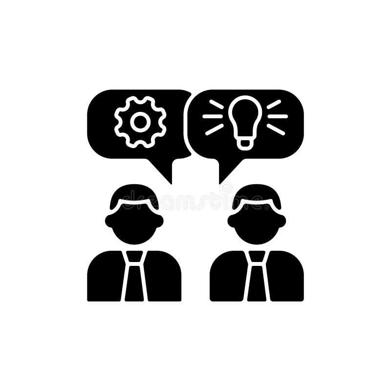 Brainstorming Black Icon, Vector Sign on Isolated Background ...