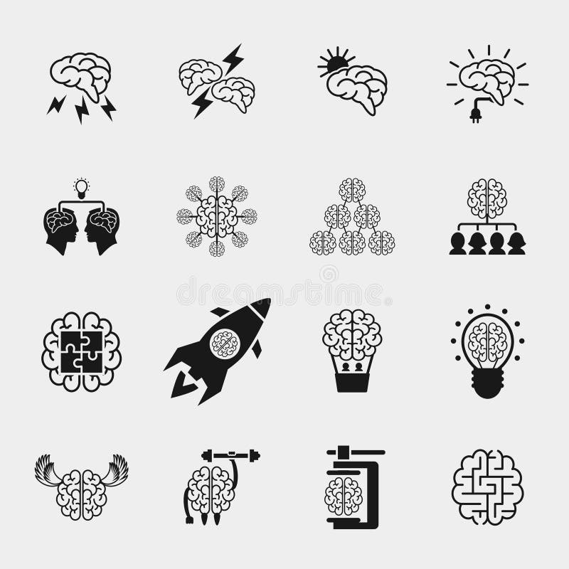 Brainstorming Black Icon, Vector Sign on Isolated Background ... Brainstorming Black Icon, Vector Sign on Isolated Background ...