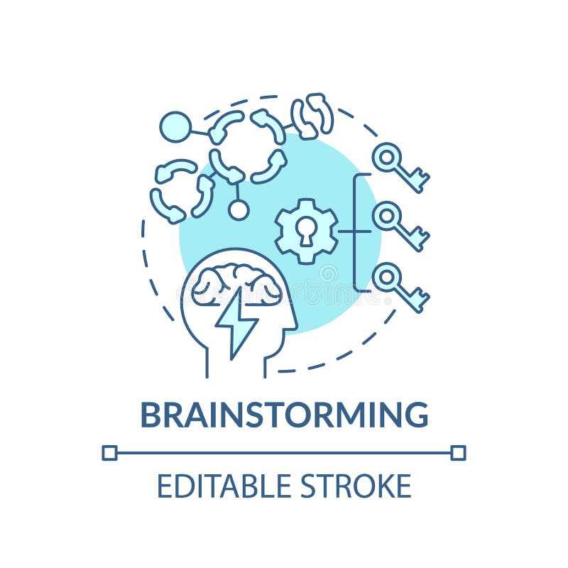 Brainstorming Blue Concept Icon Stock Vector - Illustration of answer ...