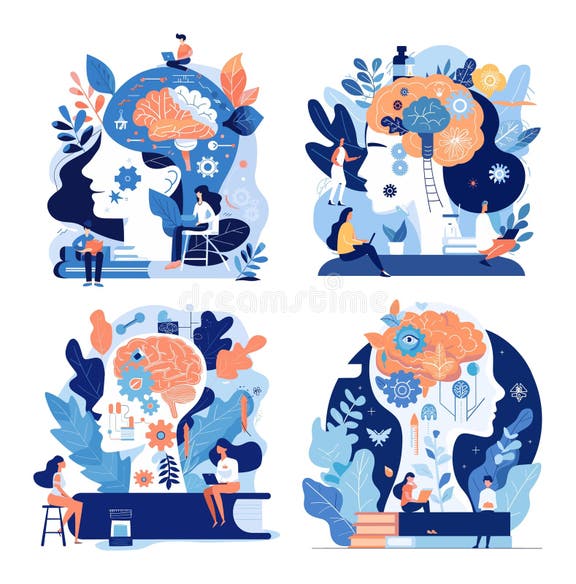 Brainstorming Cartoon Vector Concepts. Students Brain Teamwork Book ...