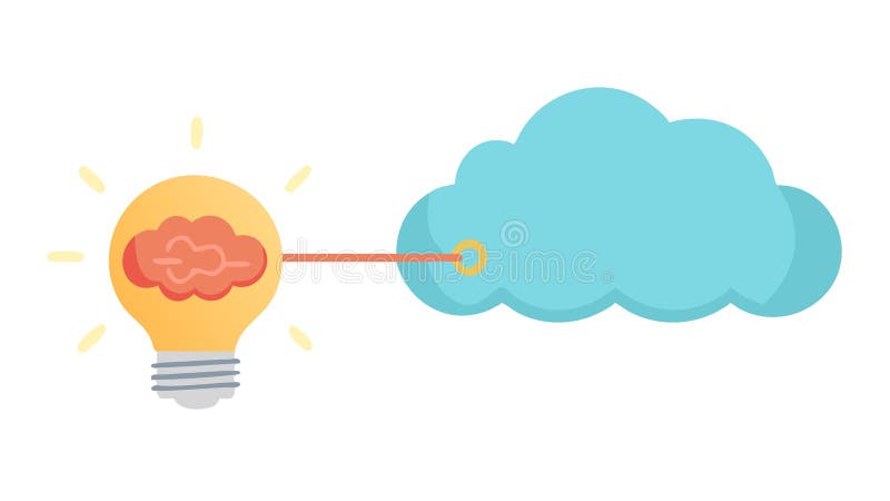 Brainstorming Cloud Idea Icon, Creative Thinking Process, Vector Design ...