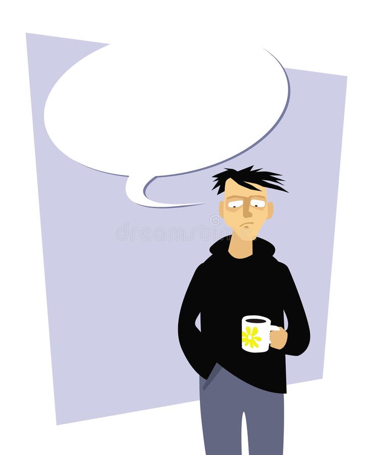 Brainstorming and Coffee. Man Thinking about Important Things Stock ...