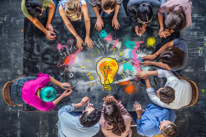 Brainstorming Collaboration and Creativity Stock Illustration ...