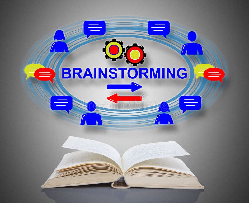Brainstorming Concept Above a Book Stock Photo - Image of people ...