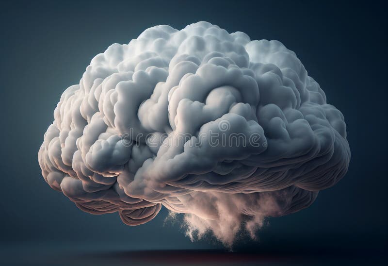 Brainstorming Concept As a Human Brain with a Stormy Sky As a 3D ...