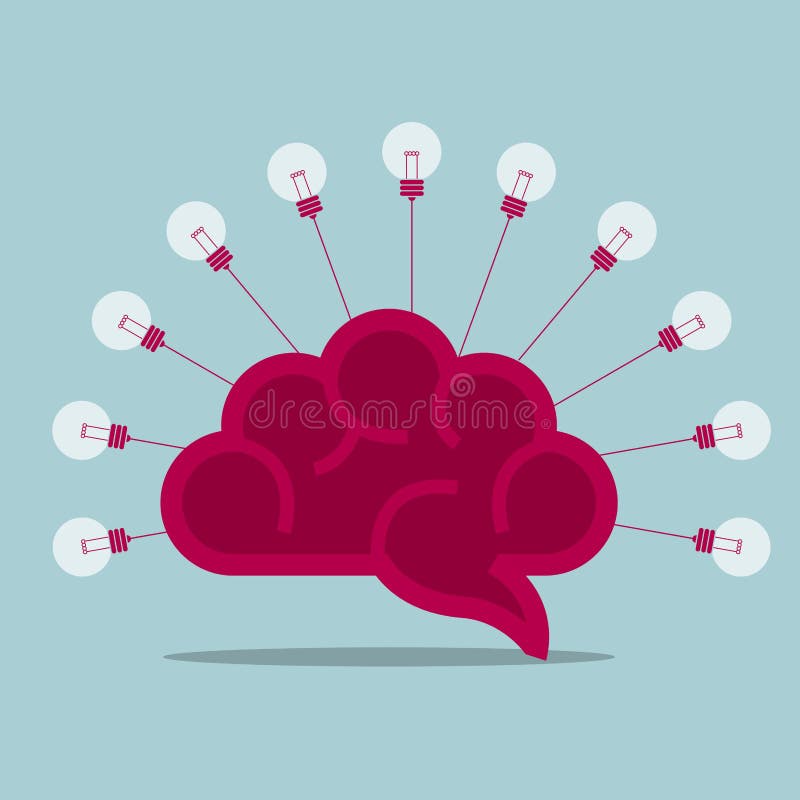 Brainstorming Concept, Brain Thoughts. Stock Vector - Illustration of ...