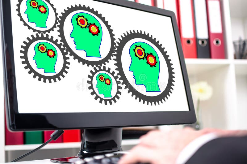 Brainstorming Concept on a Computer Screen Stock Image - Image of ...