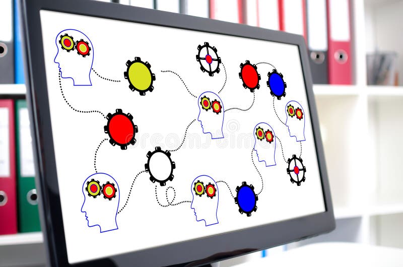 Brainstorming Concept on a Computer Screen Stock Image - Image of ...