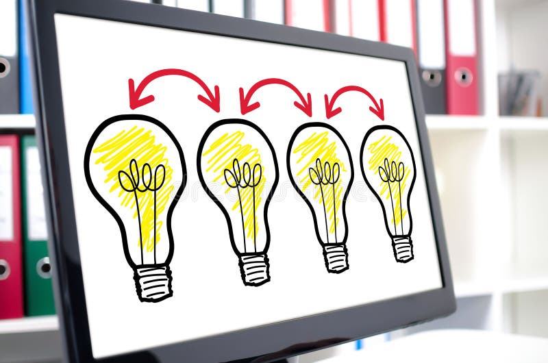 Brainstorming Concept on a Computer Screen Stock Photo - Image of ...