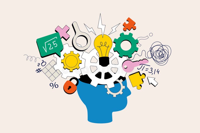 Brainstorming Concept in Flat Neo Brutalism Design for Web. Ideas Generation, Imagination and ...