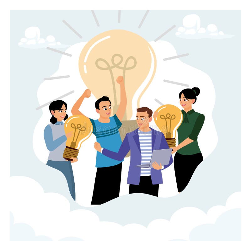 A Group of Business Teams Interact and Share Ideas Stock Vector ...