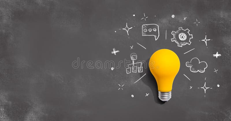 Brainstorming Concept with a Light Bulb Stock Photo - Image of ...