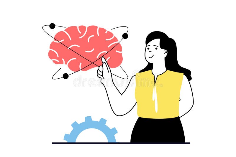 Brainstorming Concept with People Scene in Flat Web Design. Vector ...