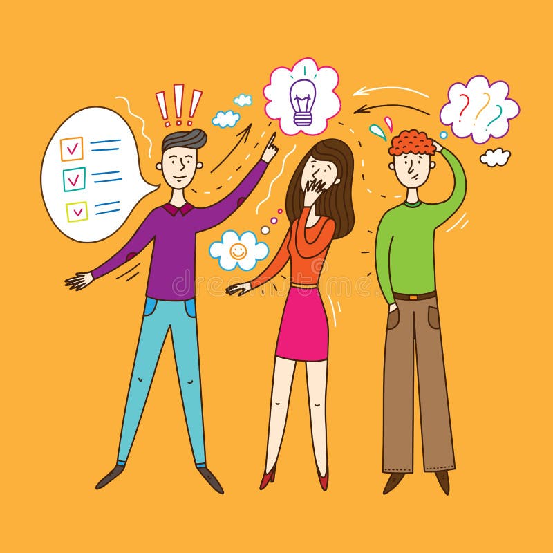 Brainstorming in a Creative Group of People Stock Vector - Illustration ...