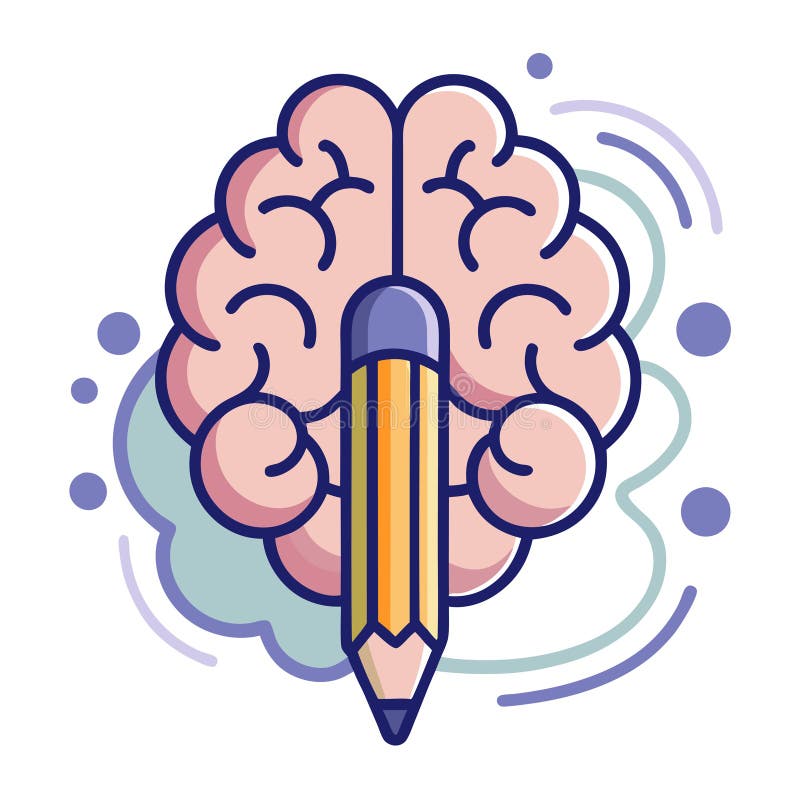 Brainstorming Creative Ideas: Brain and Pencil Icon for Design Concepts ...