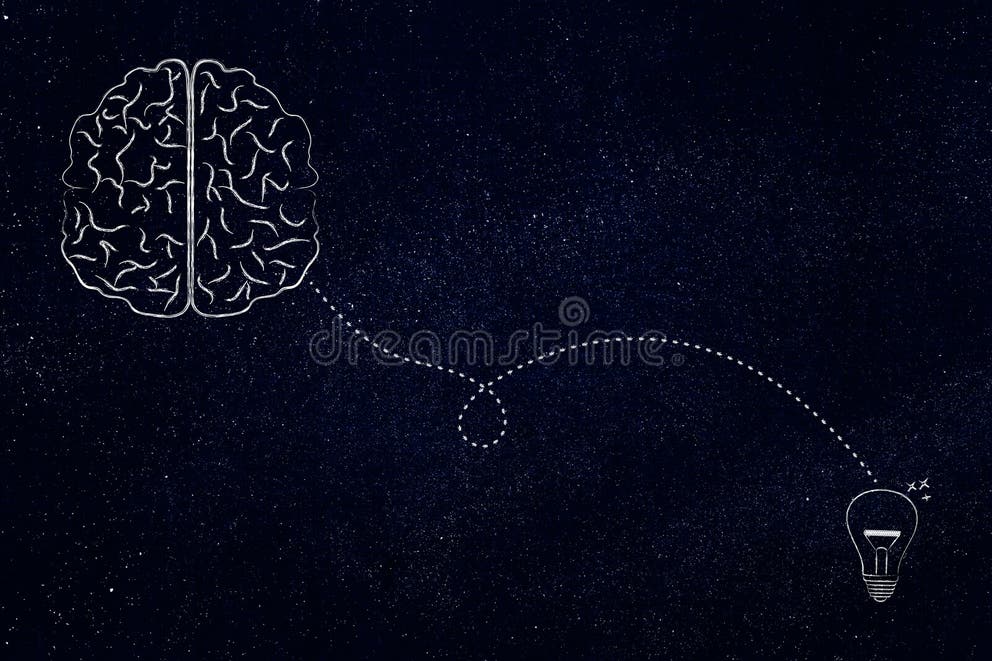 Brainstorming and Creative Mind Concept, Brain Generating an Idea Stock ...