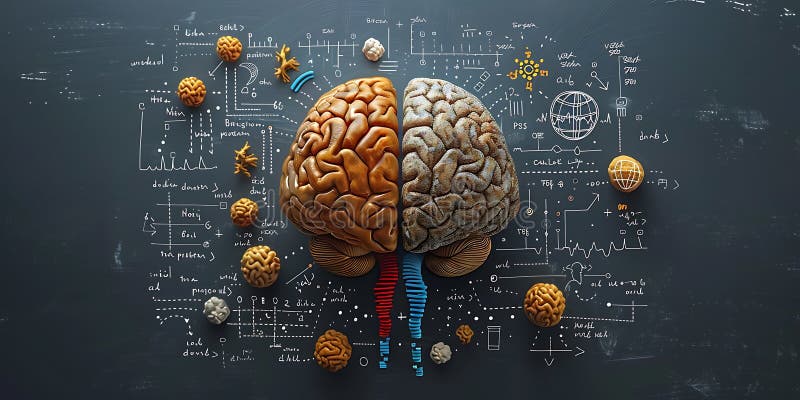 Brainstorming and Creative Thinking Concept of Two Human Brains with ...