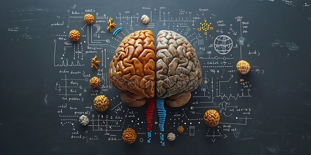 Brainstorming and Creative Thinking Concept of Two Human Brains with ...