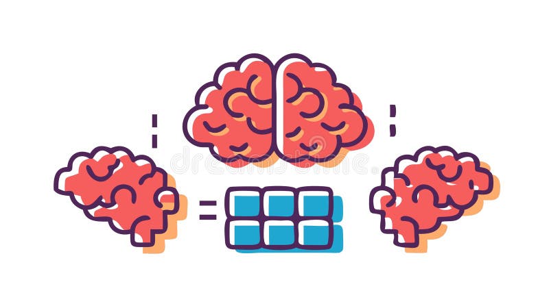 Brainstorming and Data Analysis Icon with Brains and Building Blocks ...