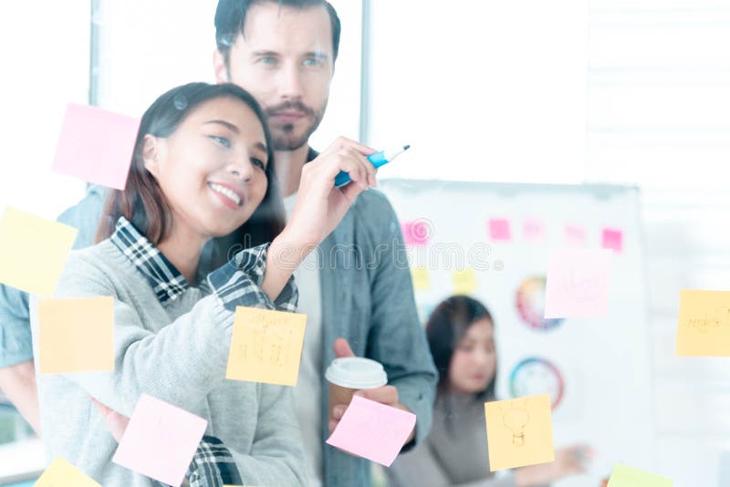 Brainstorming Diversity Creative Design Use Post it Sticky Note Team ...