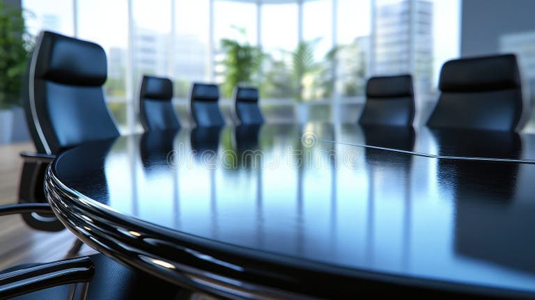 Brainstorming Empty Conference Table Stock Illustration - Illustration ...