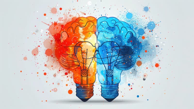 Brainstorming Genius: Vector Symbol of Creative Thinking, Half Brain ...