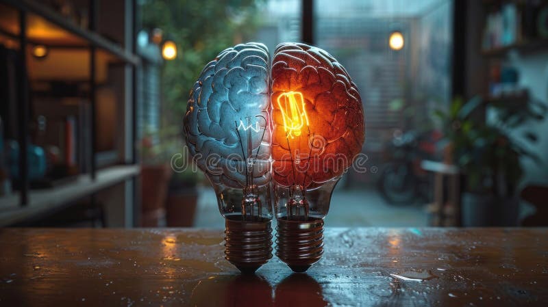 Brainstorming Genius: Vector Symbol of Creative Thinking, Half Brain ...