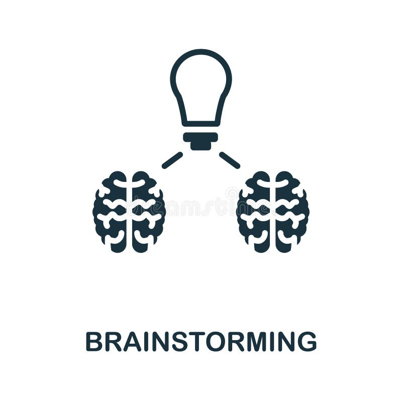 Brainstorming Icon. Monochrome Sign from Creative Learning Collection ...