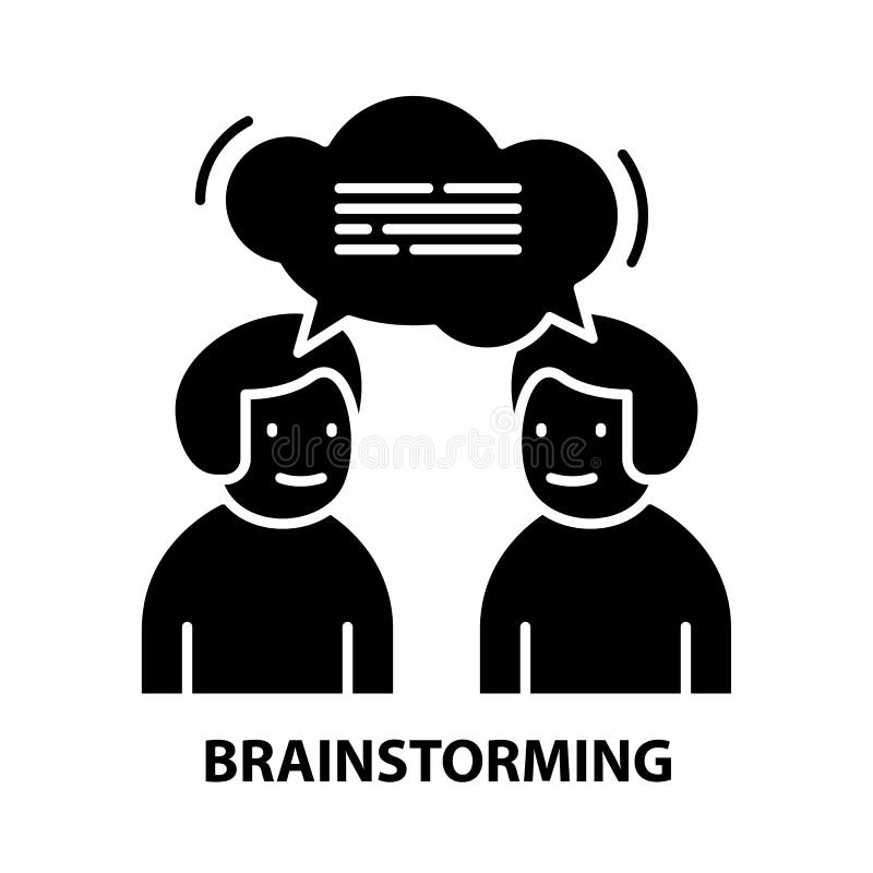 Brainstorming Icon, Black Vector Sign with Editable Strokes, Concept ...