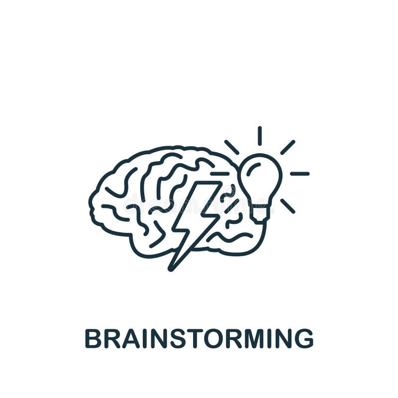Brainstorming Icon. Monochrome Simple Project Planning Icon for ...