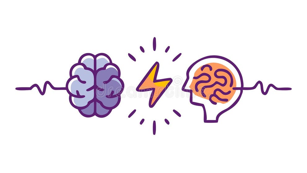 Brainstorming and Idea Generation Icon with Two Brains. Vector Design ...