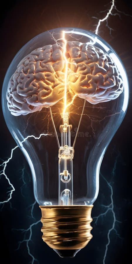 Brainstorming Ideas Illuminated in a Light Bulb AI Generated Stock ...