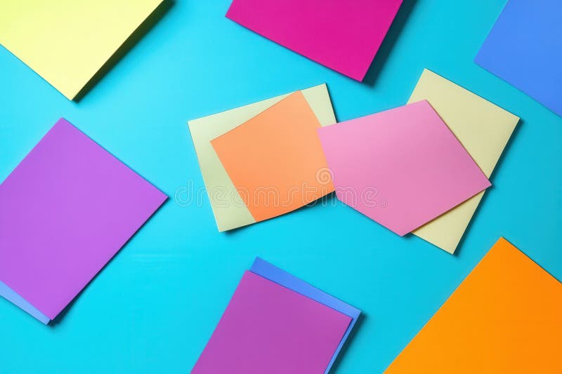 Many Colorful Clean Sticky Notes on the Wall. Stock Illustration ...