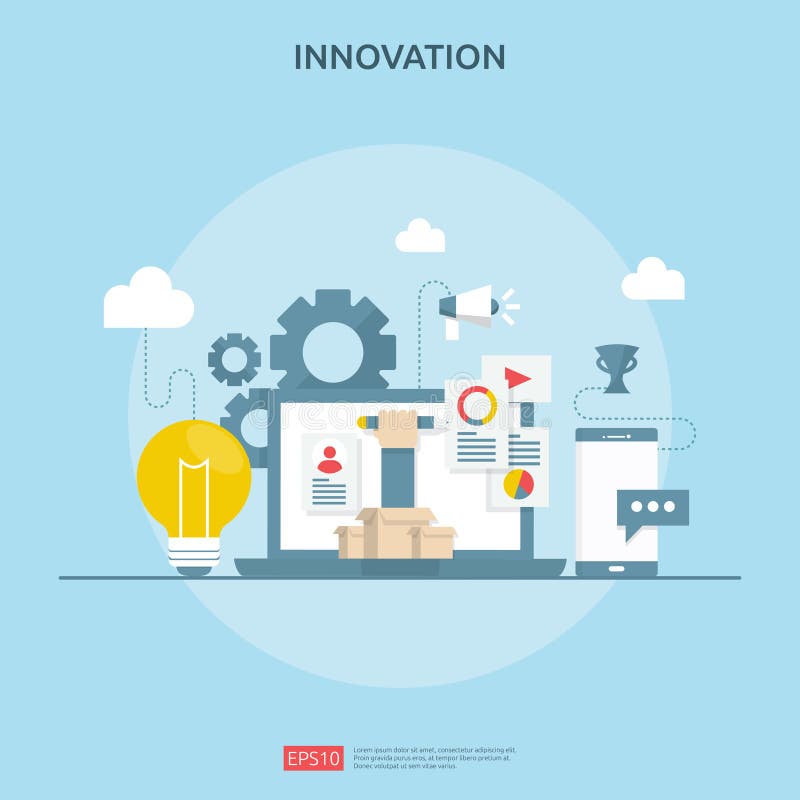 Brainstorming Innovation Idea Process and Creative Thinking Concept ...