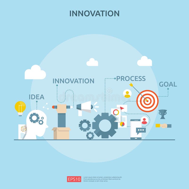 Brainstorming Innovation Idea Process and Creative Thinking Concept ...