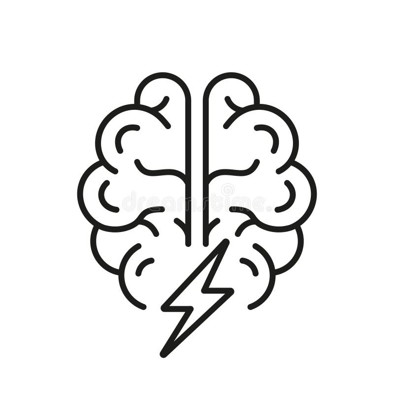 Brainstorming, Intellectual Process Symbol. Brainstorm Line Icon. Human ...