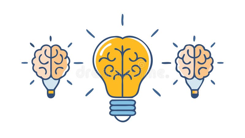 Brainstorming Lightbulbs Idea Generation Icon, Creative Thinking, Vector Design Generative AI ...
